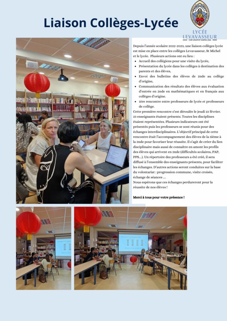 L-LYCEE VIVRE AU LYCÉE - ENSEMBLE SCOLAIRE LEVAVASSEUR